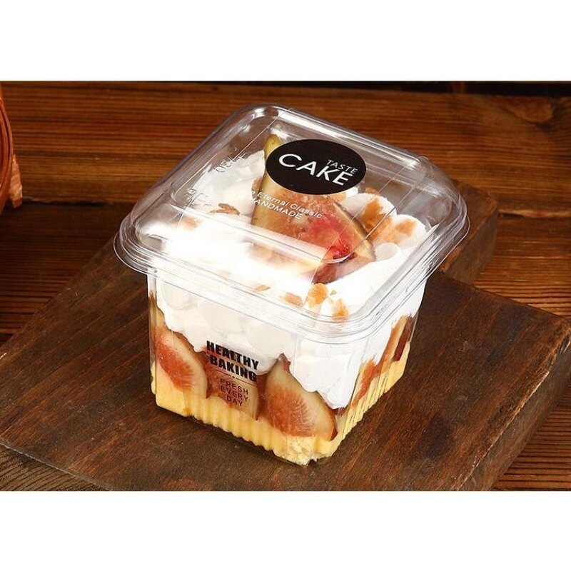 RORA - 380ML / 400 ML Transparent Plastic Mousse Cup Square Food Cups ...