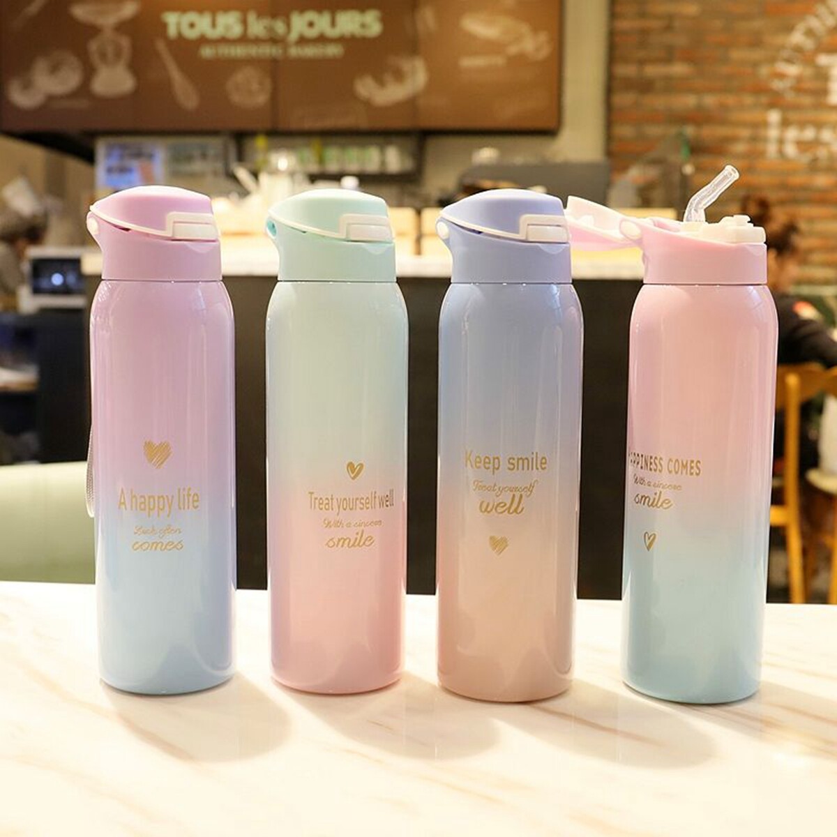 MANKA Tea Milk Coffee Adults Kids Children Stainless Steel with Straw ...