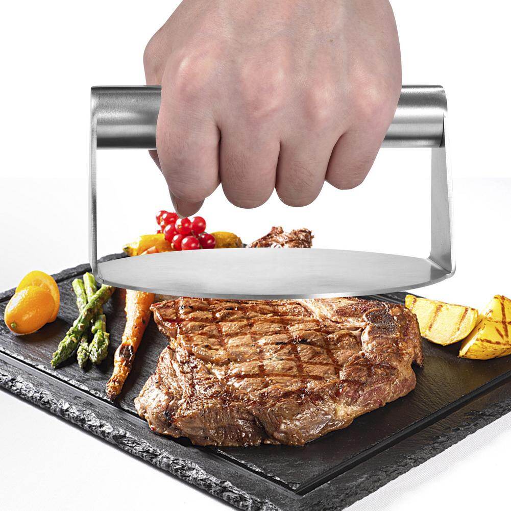 Stainless Steel Burger Press Round Non-Stick Bacon Grill Burger Smasher ...