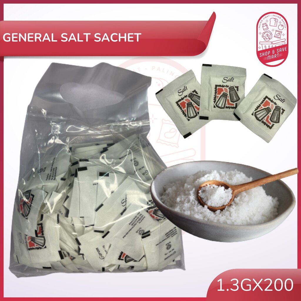 General Salt Sachet - 1.3g per pack (Size: 100sx1.3g / 200sx1.3g ...