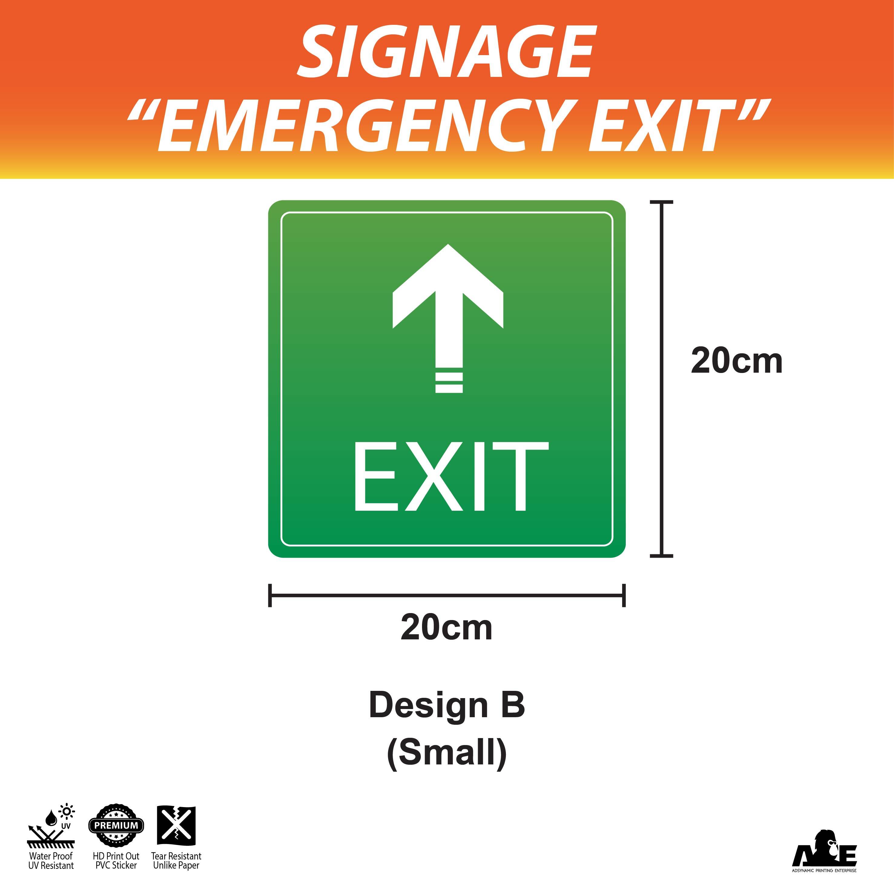 Emergency Exit | Pintu Kecemasan | 紧急出口 | Safety Sign | Sticker ...