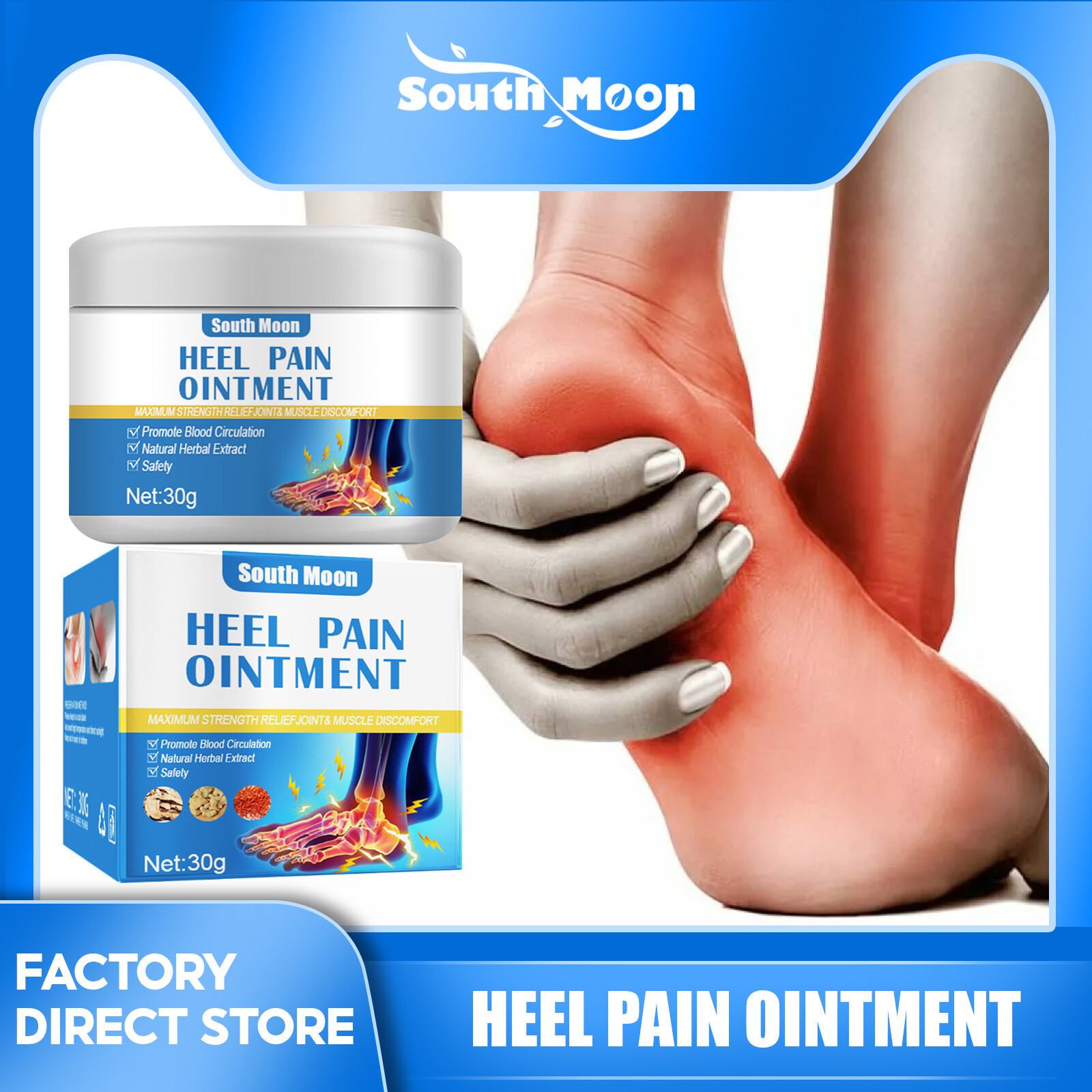 South Moon Heel Pain Ointment Herbal Ointment Foot Heel Pain Cream ...