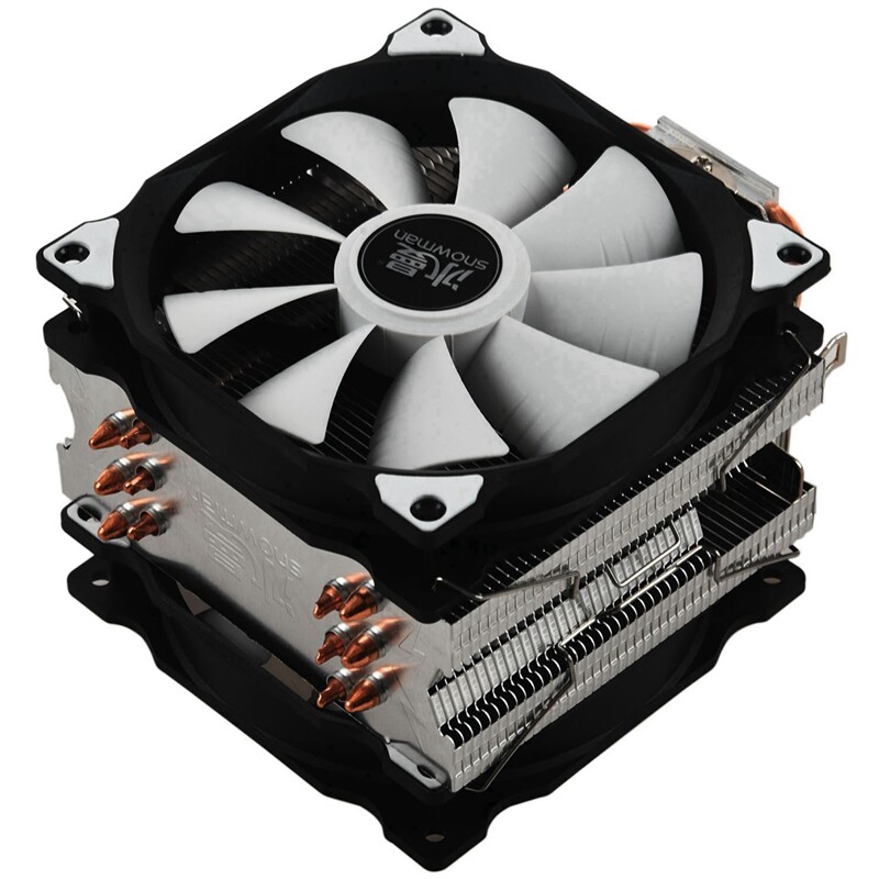 SNOWMAN M-T6 4PIN CPU Cooler Master 6 Heatpipe Double Fans 12cm Cooling ...