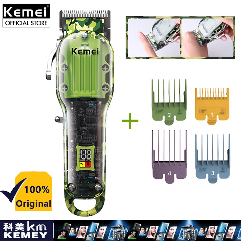 KEMEI New KM-1926 Electric Hair Clipper Transparent LED Military Quality Hair Clipper USB | Lazada