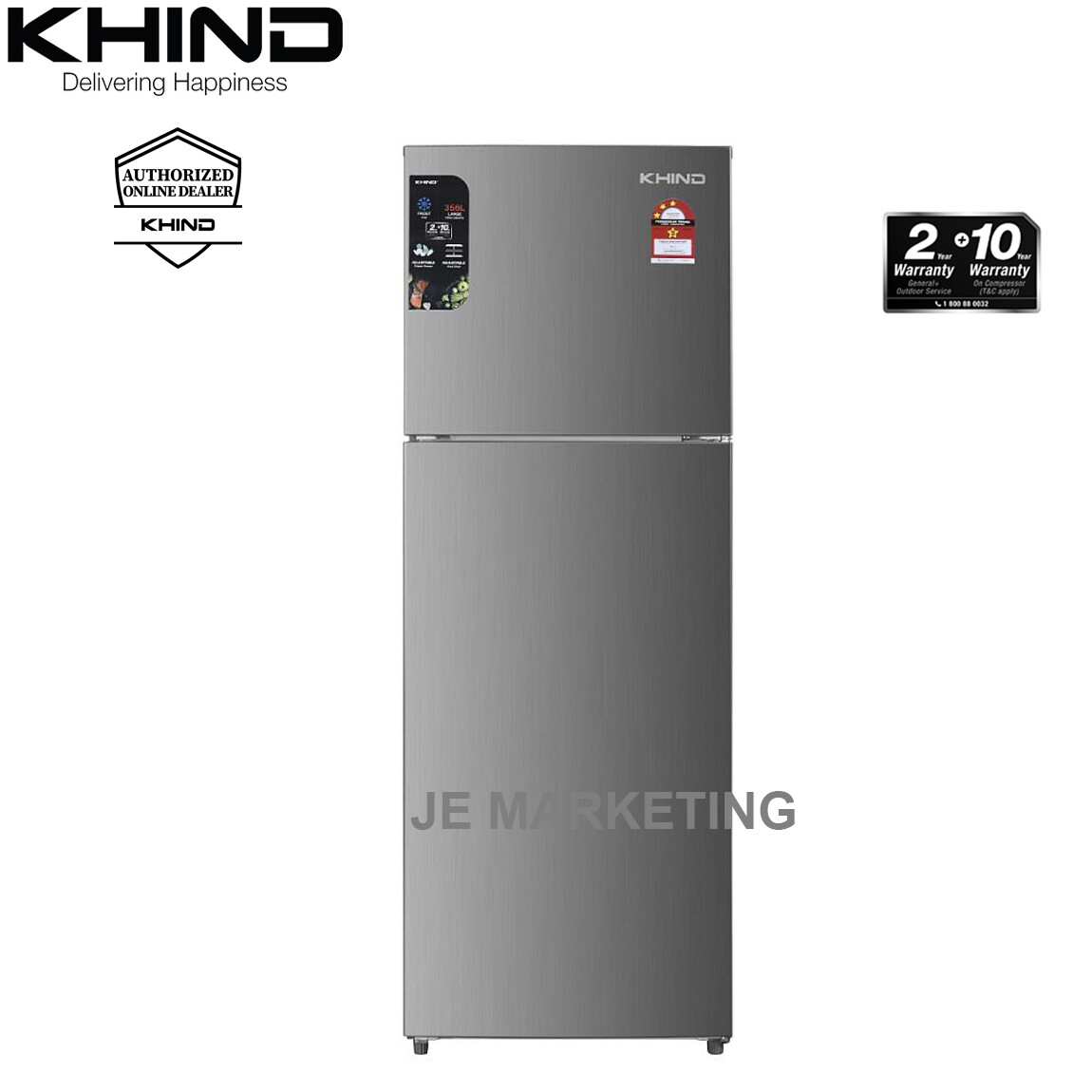 KHIND TWIN DOOR REFRIGERATOR RF350 | Lazada