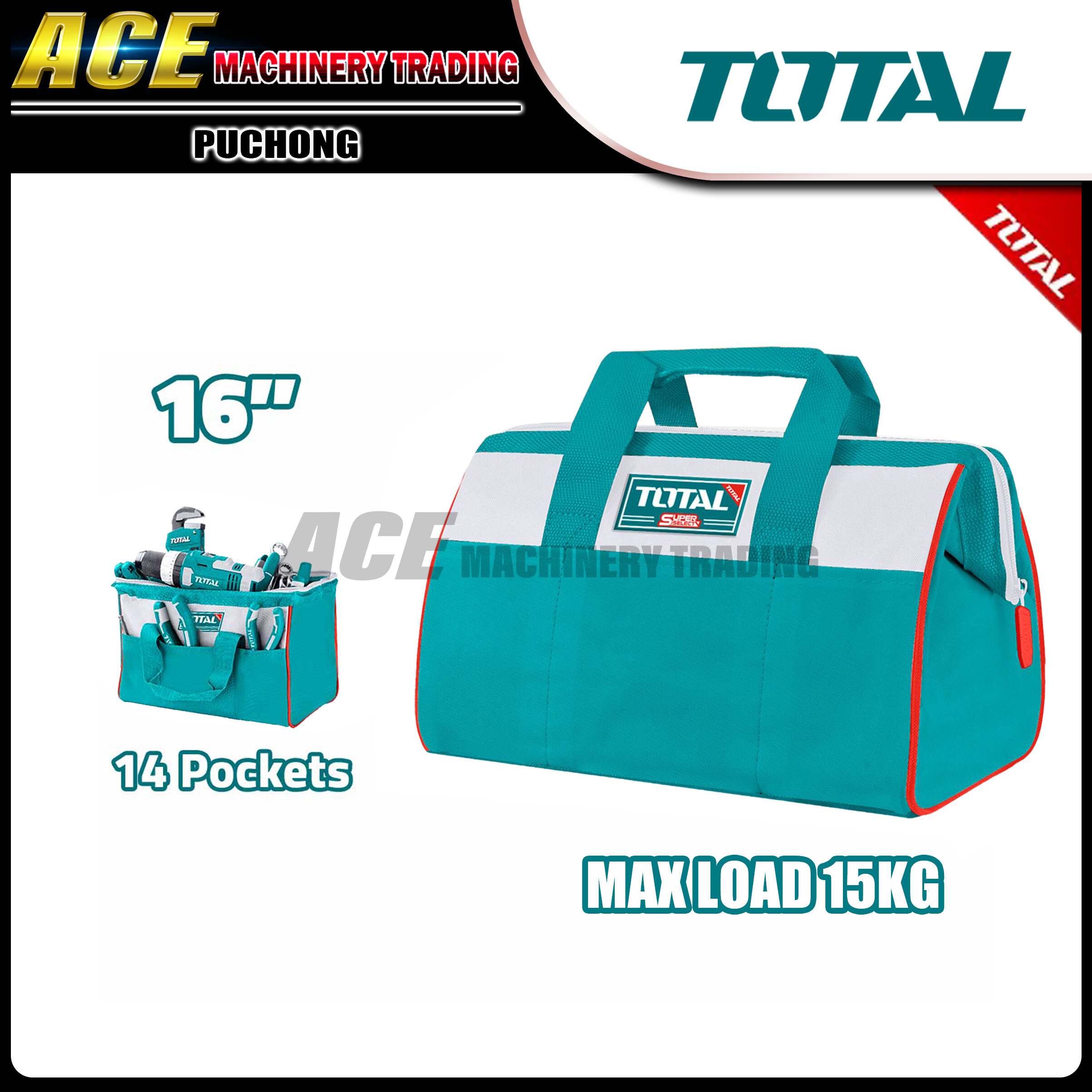 [ Total ] Tools Bag 13"/16" Inch - THT261325 / THT261625 | Lazada