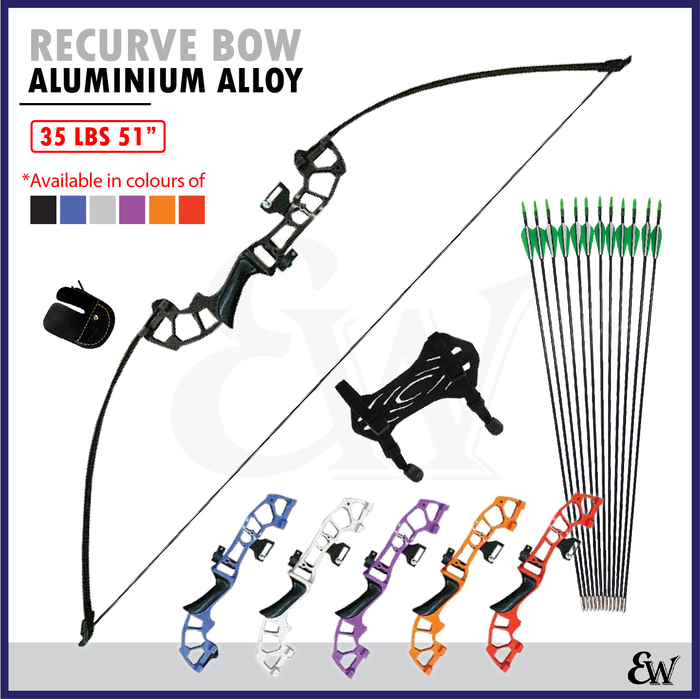 TenXion Archery 12 Arrows 35 LBS Recurve Long Bow Alat Memanah Sukan ...