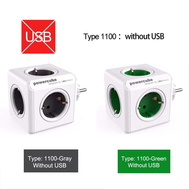 Allocacoc PowerCube Power Strip EU Plug with USB Smart Socket Charger ...