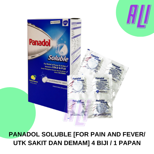 PANADOL SOLUBLE [FOR PAIN AND FEVER/UTK SAKIT DAN DEMAM] 4 BIJI / 1 ...