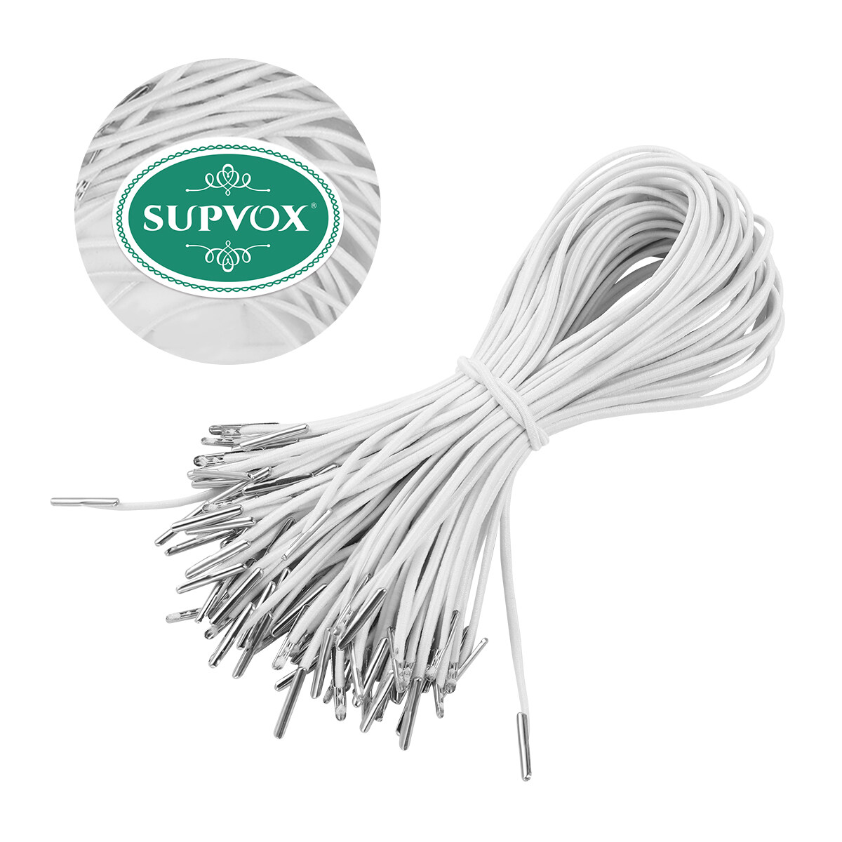 SUPVOX 50PCS Elastic Barbed Cords Elastic Loop Stretch Round String ...
