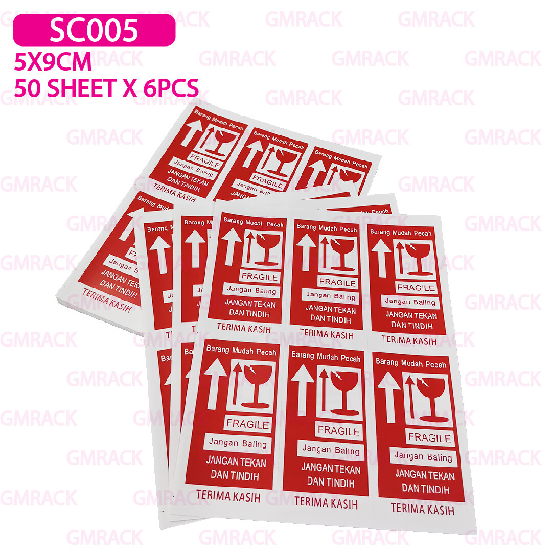 [GMRACK] 300pcs FRAGILE Sticker / Sticker Mudah Pecah JANGAN BALING ...