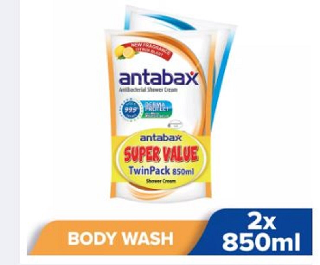 Antabax Antibacterial Active Deo + Fresh Shower Cream Refill Pack 2's x ...