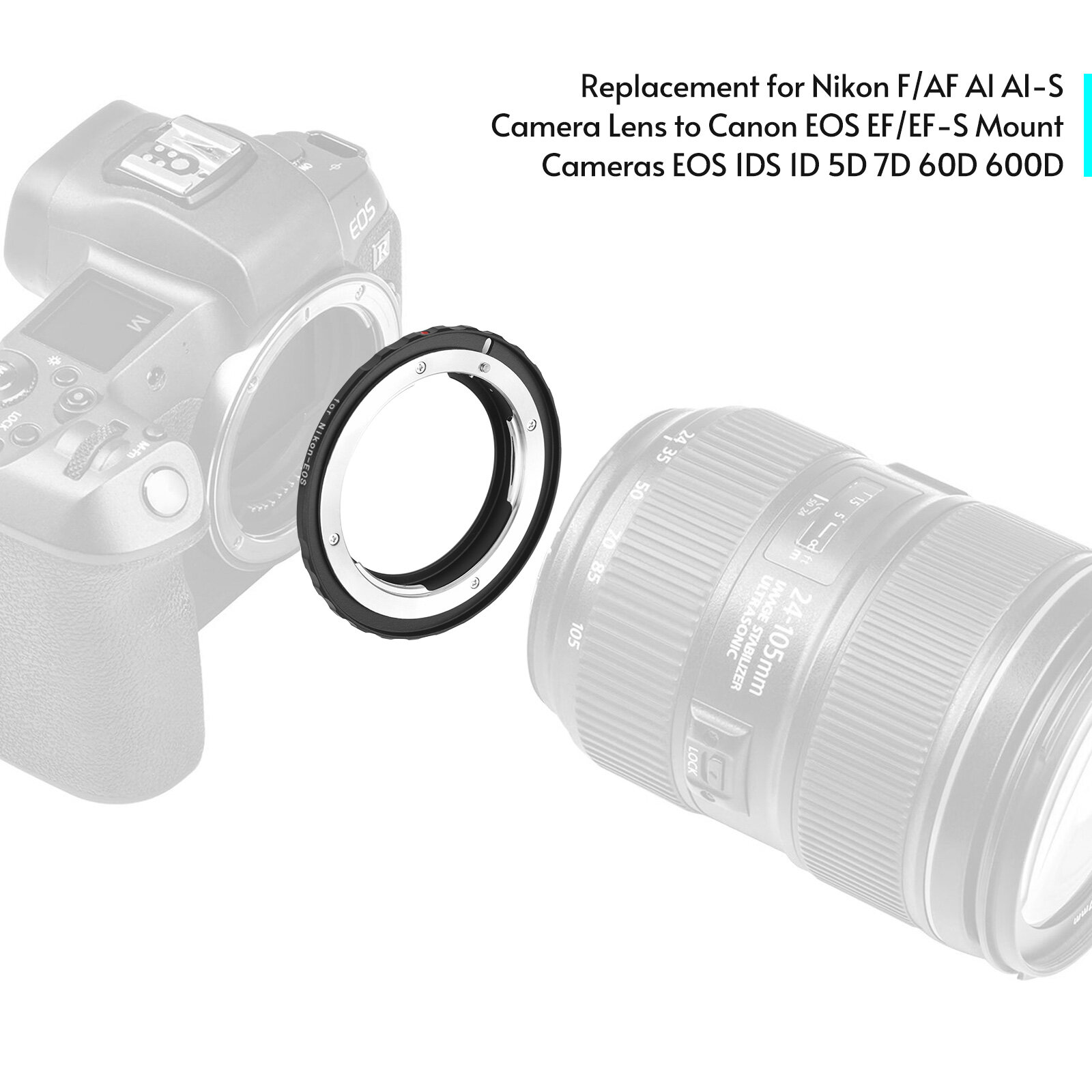 Andoer Nikon-EOS เลนส์กล้องเลนส์อะแดปเตอร์แหวน Infinity Focus สำหรับ ...