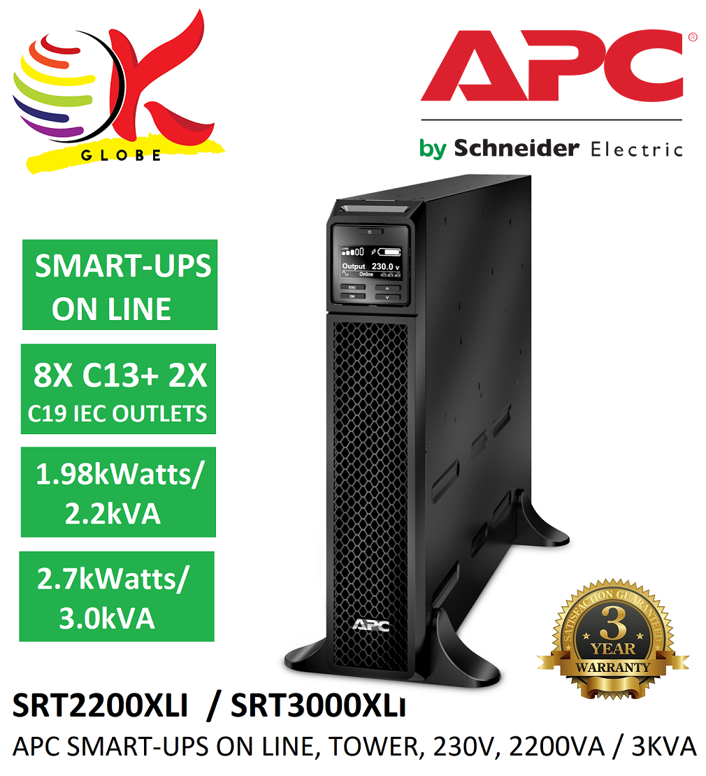 APC SMART-UPS ON LINE SRT2200XLI (2200VA) / SRT3000XLI (3KVA), TOWER ...