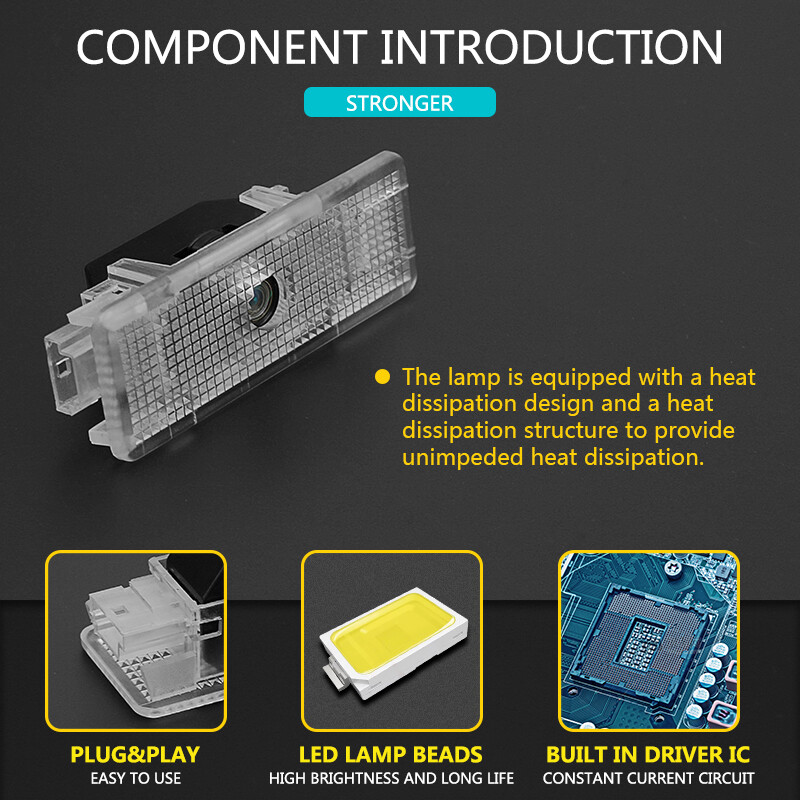 2ชิ้น LED รถประตูแสงประตูรถยินดีต้อนรับแสงโลโก้โปรเจคเตอร์ผีเงาแสง ...