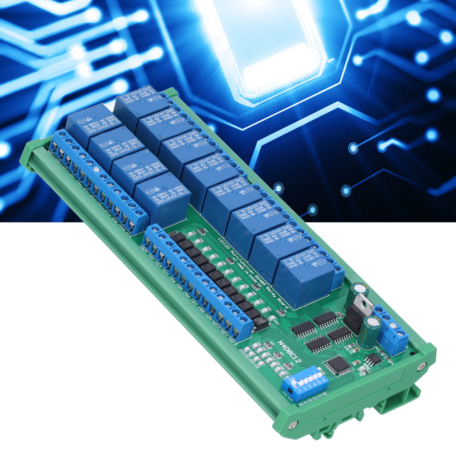 Relay Module 12 In 12 Out RS485 Board Electronic Component with DIN ...