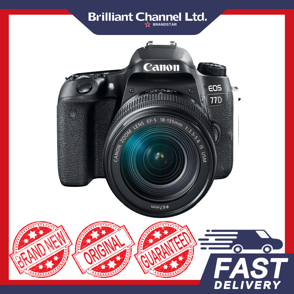 Canon EOS 77D DSLR with EF-S18-135mm f/3.5-5.6 IS USM Lens Kit Set ...