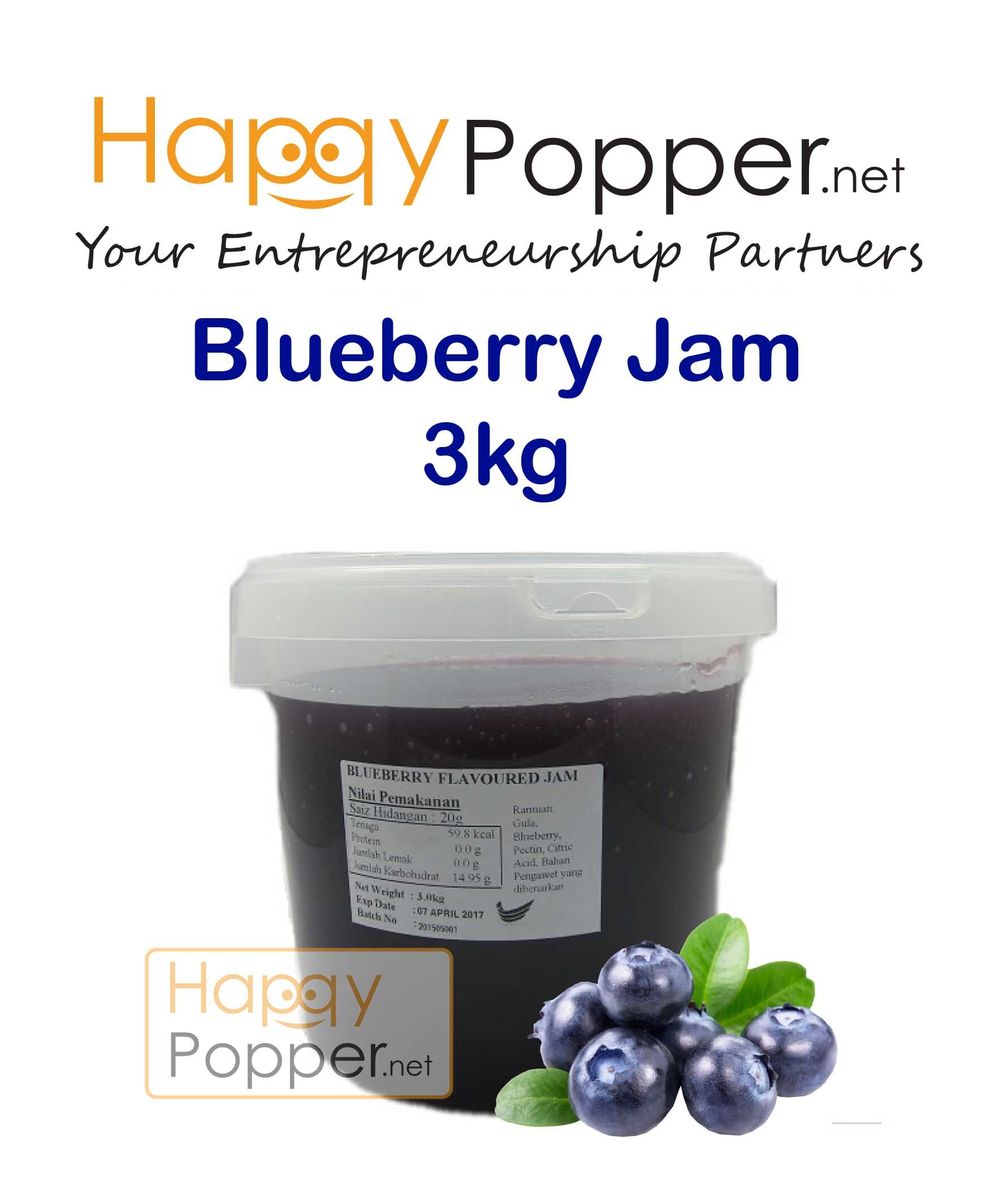 happypopper 1kg 3kg Blueberry jam spread 1 kg 3 kg jem Blueberry for ...