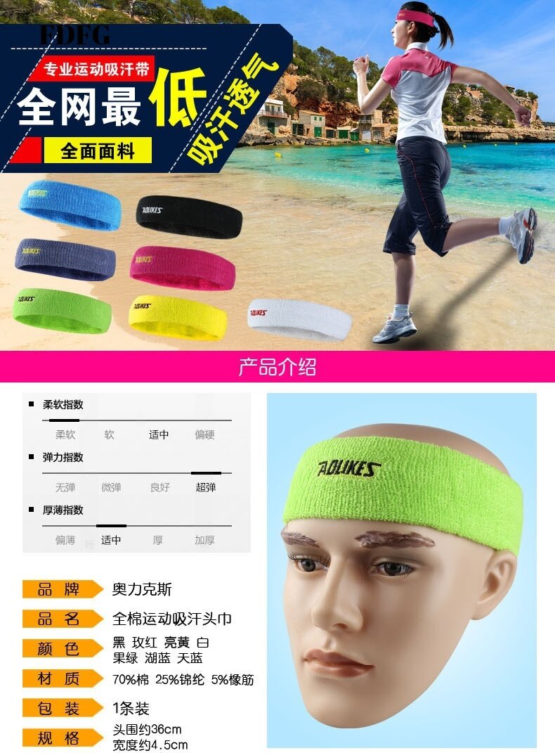 FDFG ผู้ชายคุณภาพสูงผ้าฝ้ายกีฬาแถบคาดศีรษะป้องกันเหงื่อสำหรับ Men ...