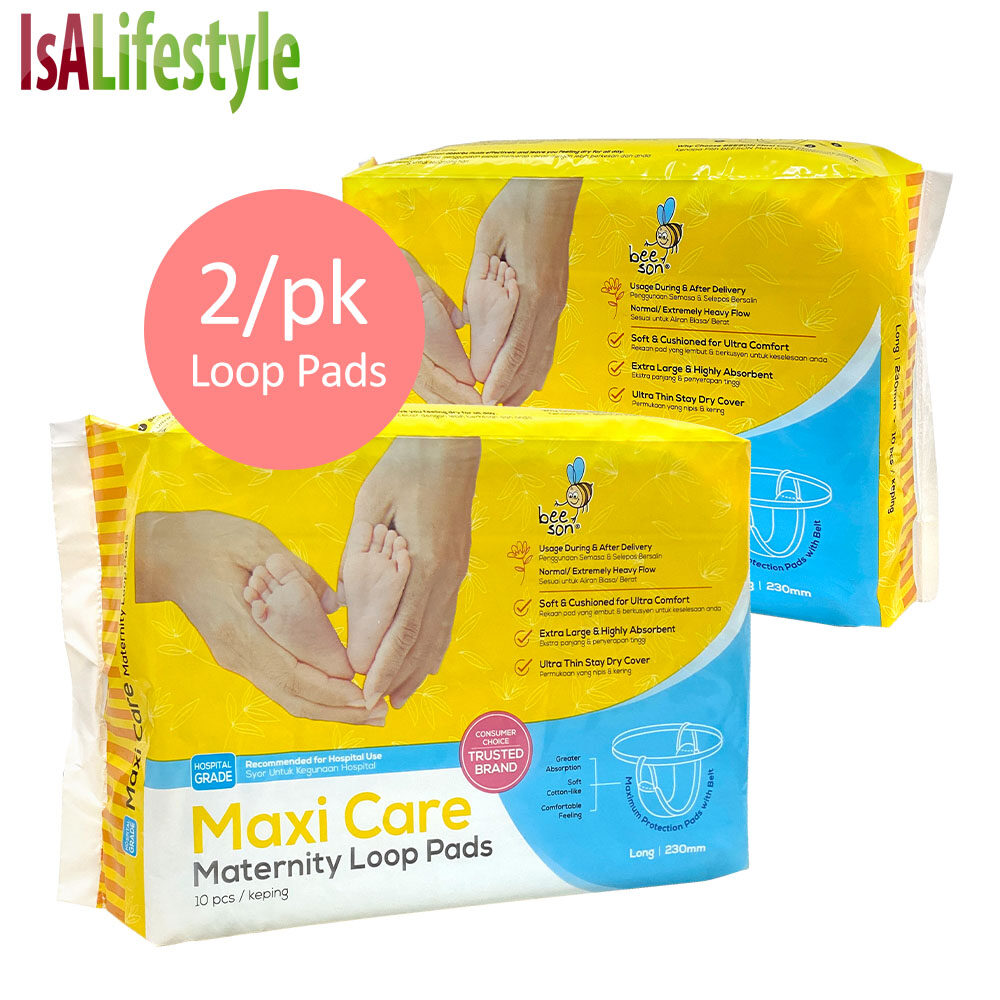 IsALifestyle 2 x Beeson Maxi Care Maternity Loop Pad Extra Long 230mm ...