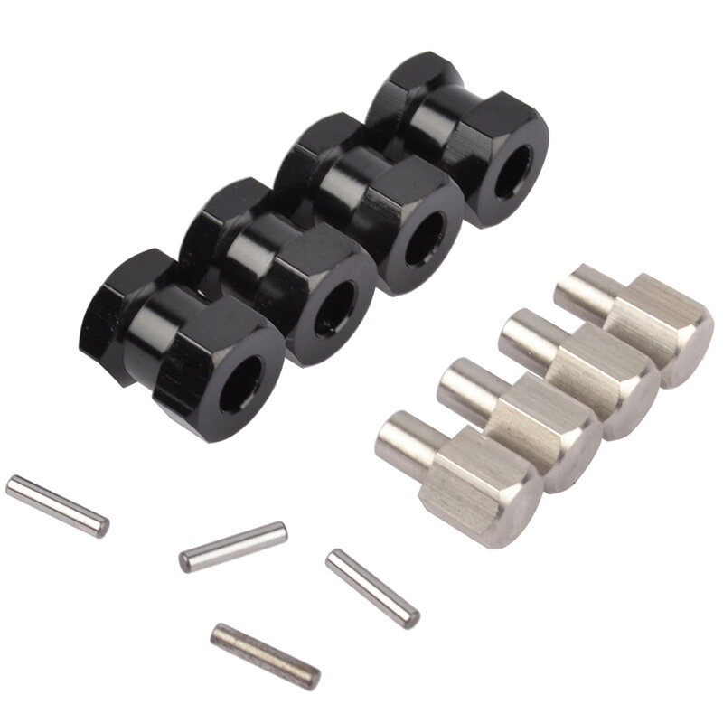 4Pcs Aluminum RC Car 12Mm Hex Wheel Hub Drive Adaptor Extension Combiner Coupler for 1/10 RC ...