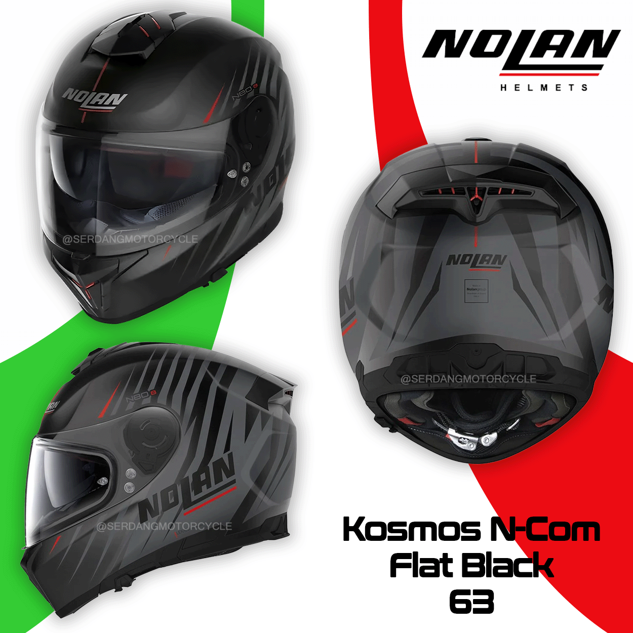 NOLAN N80-8 Ally Zefiro Classic Full Face Helmet Motor Visor Topi ...