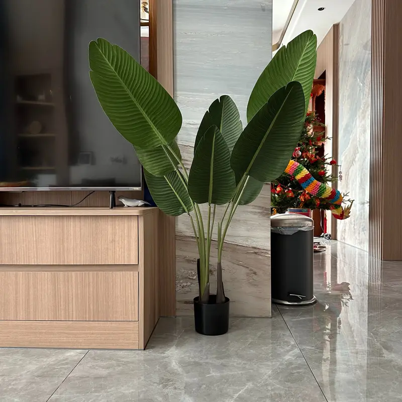 Daun Tebal 160cm Tinggi Artificial Banana Leaf Tree | Can Iron | Pokok ...