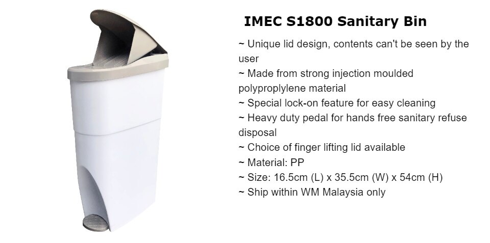 IMEC S1800, Sanitary Bin / Washroom Waste Bin | Lazada