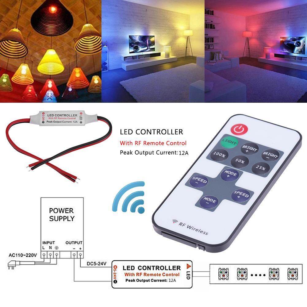 11 Keys 5V-24V LED RF Wireless Remote Dimmer Controllers LED Controller ...