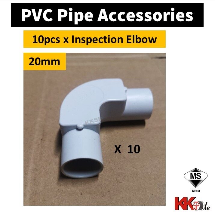 10pcs x 20mm PVC INSPECTION ELBOW (PVC pipe accessories) - White | Lazada