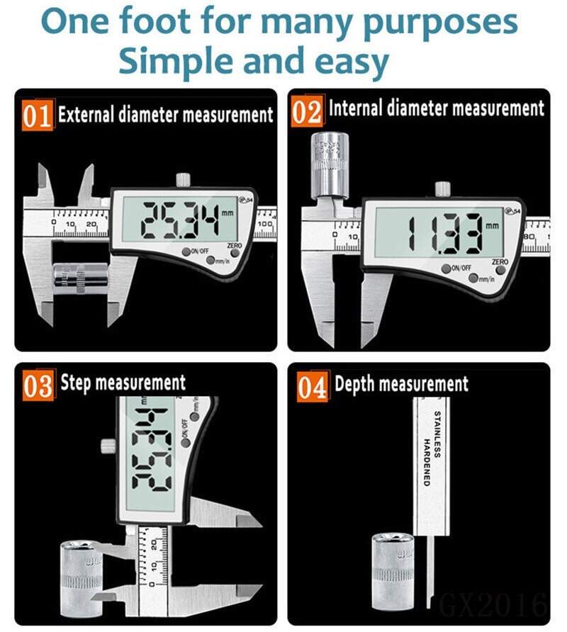 Digital hand pliers 6 inch (about 15 cm) measuring tool IP54 waterproof ...