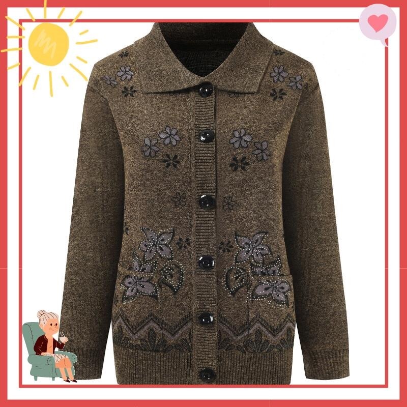 The elderly women's autumn/winter with mom knit the old lady into ...