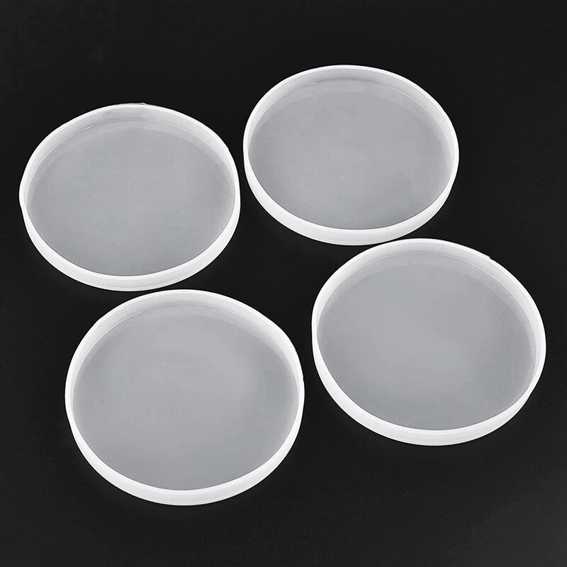 4PCS Round Resin Coaster Mold for Resin Casting,Epoxy Molds for Casting ...