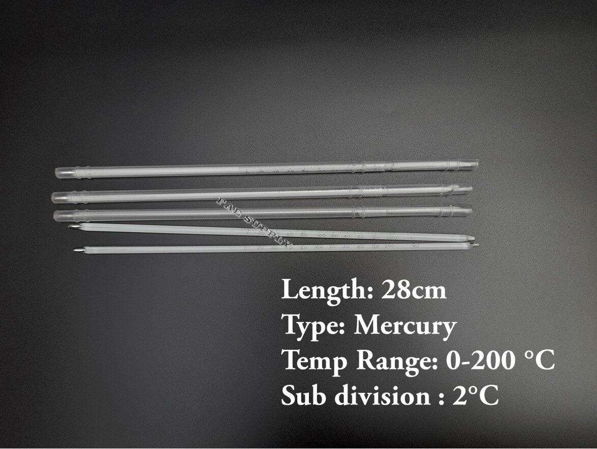 Glass thermometer 0-100 degree Celsius Mercury School Experiment ...