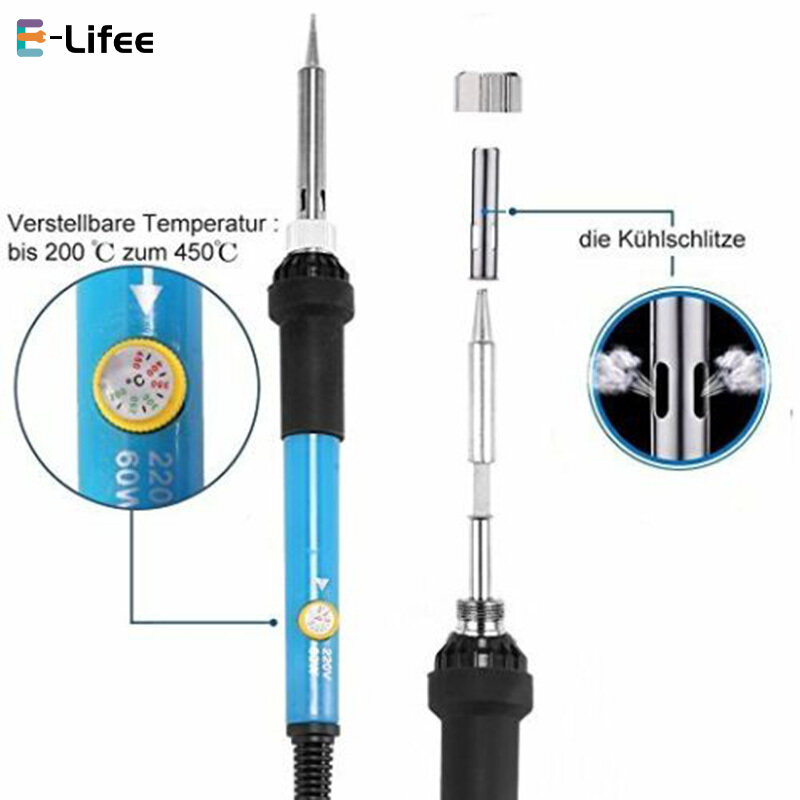 E-Lifee 60W 220V 110V ไฟฟ้าหัวแร้งเชื่อมอุณหภูมิปรับ PH Plug - E-Lifee ...