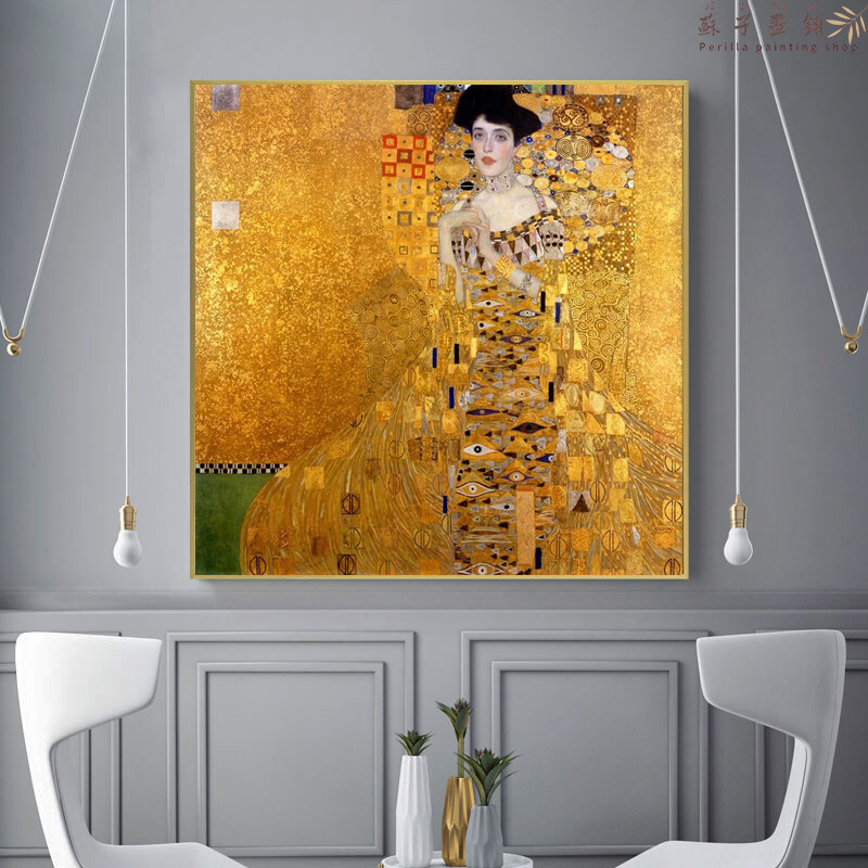 Gustav Klimt Kiss ภาพวาดสีน้ำมันติดผนังที่มีชื่อเสียงและโปสเตอร์ภาพ ...