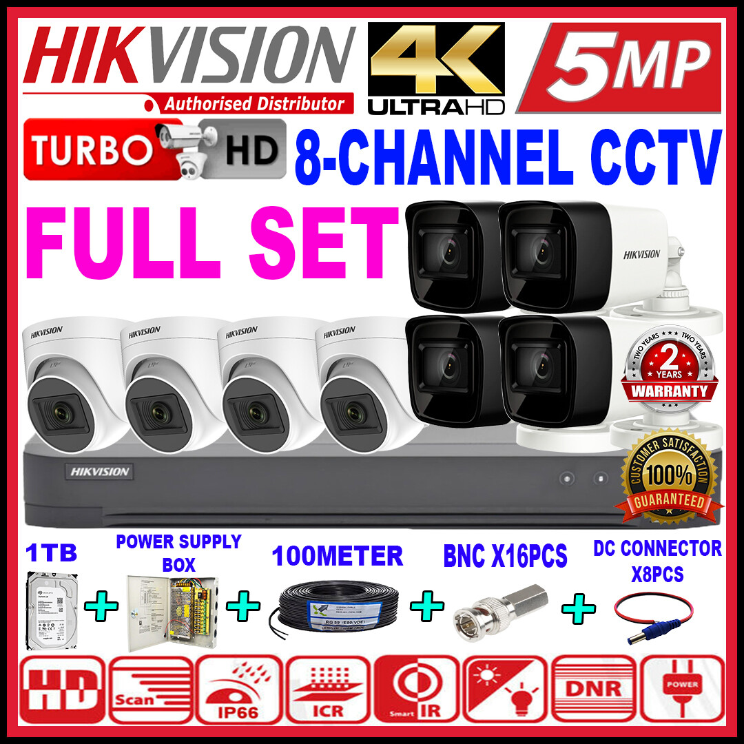 HIKVISION 5MP Full Set 🌟8-CHANNEL🌟 Full HD 1920P HIK CCTV 8CH DVR ...
