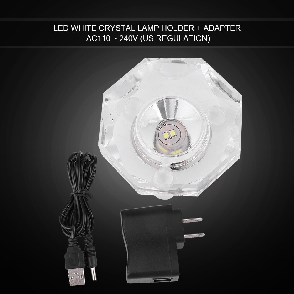 【ถูกๆ】Transparent LED Lamp White Light Crystal Glass display base ...