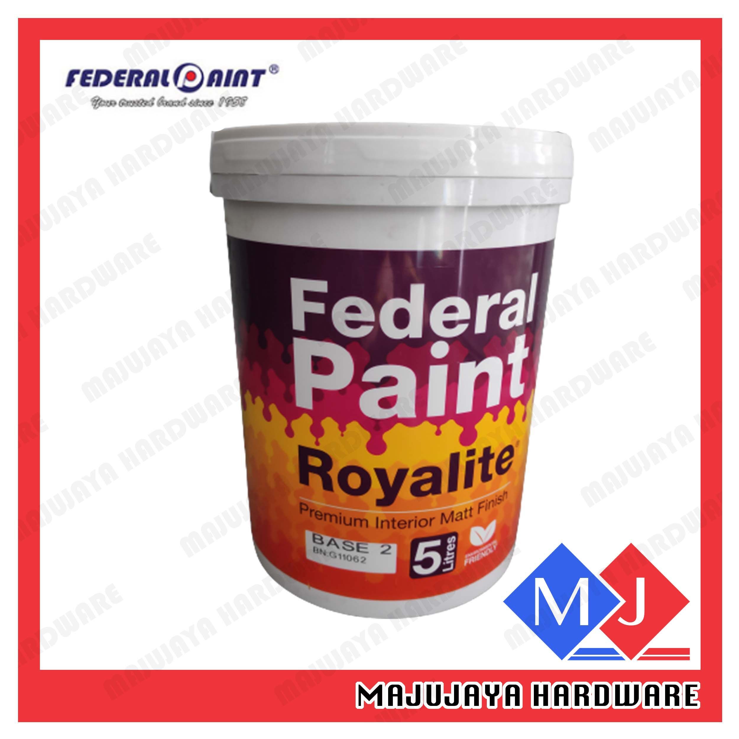 FEDERAL PAINT Federal Royalite Paint 5L White Interior Emulsion Paint ...