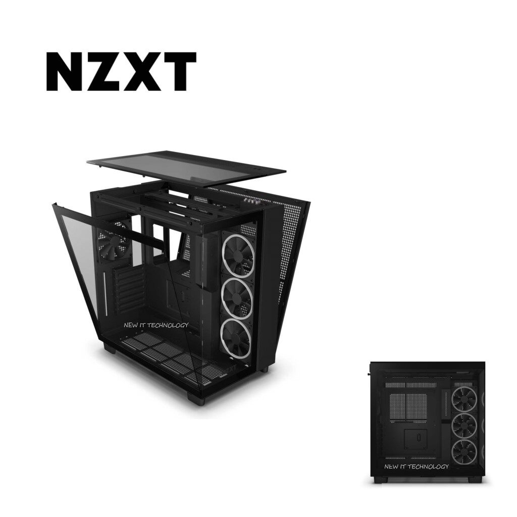 NZXT H9 ELITE Premium Dual-Chamber Mid-Tower ATX Airflow Tempered Glass ...
