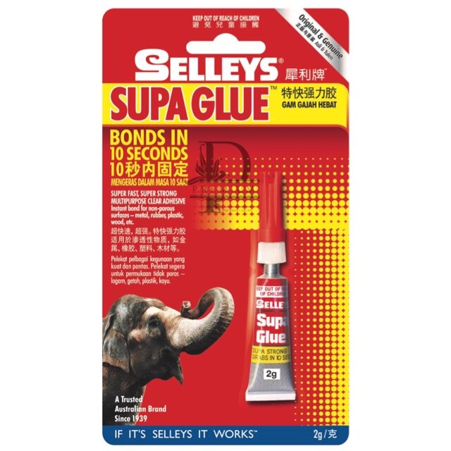 Selleys Supa Glue 2g / Gam Gajah / Super Glue | Lazada