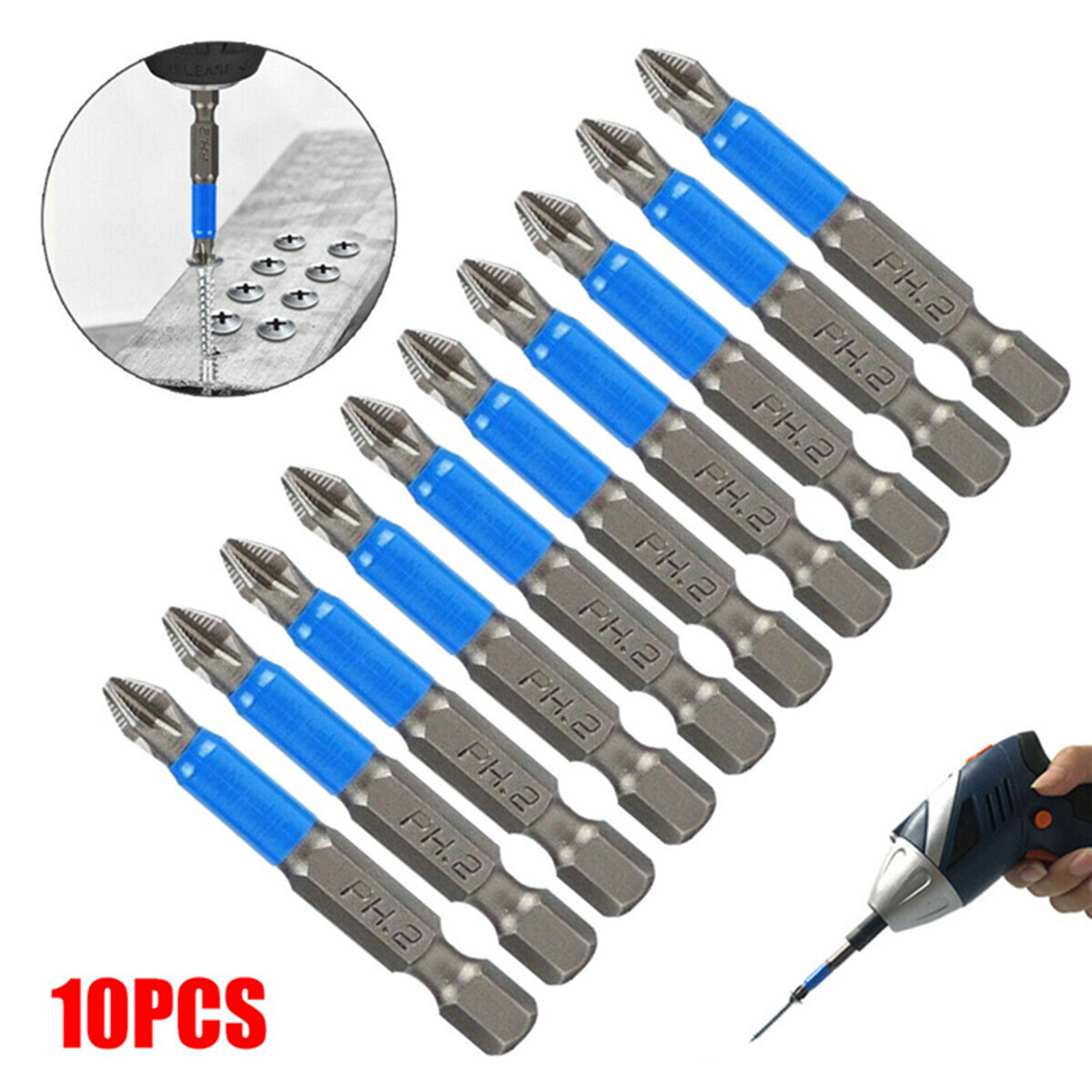Magnetic Anti Slip Electric Screwdriver Bits 1/4" Hex Shank Precision PH2 - Emerging energy ...