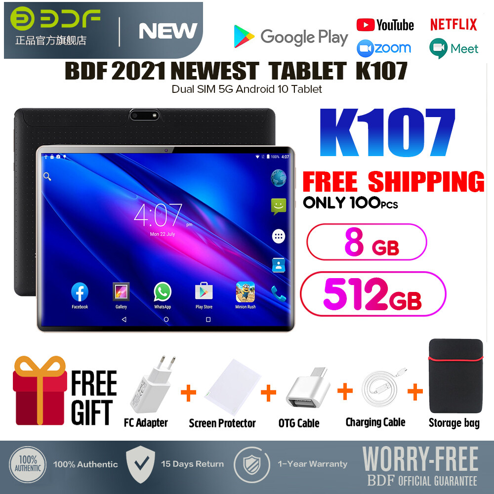 BDF แท็บเล็ต10.1นิ้วส่งฟรี,8GB + 512GB เฟิร์มแวร์ทั่วโลก BDF XiaoXin Pad K107 Pro 2021 ...
