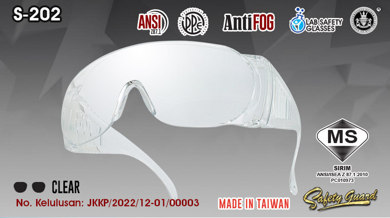 DOSH Sirim Approval Safety Glasses S-202 Safety Guard Over Specs Safety ...