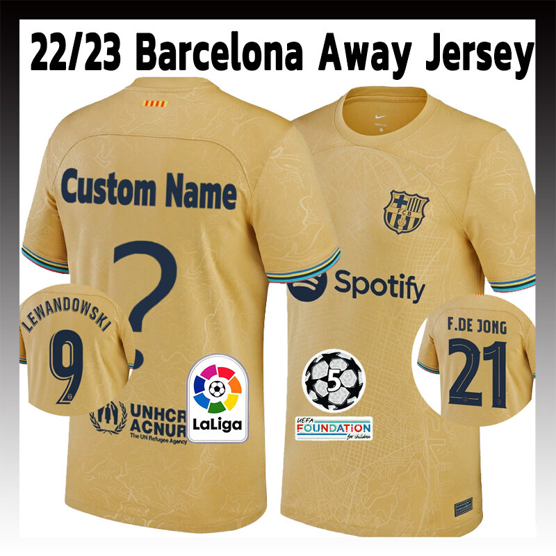 FCB Jersey 22/23 Away Jersi Custom ชื่อ2022 2023เสื้อฟุตบอลชายเสื้อ FCB ...