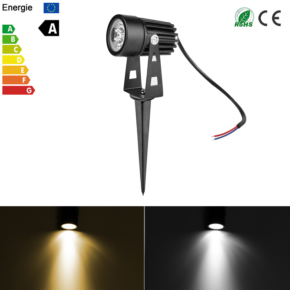 TopAB 3*1W LED Mini Lawn Garden Flood Light Yard Patio Path Spotlight ...