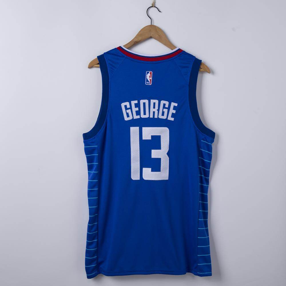 เสื้อกีฬาบุรุษของแท้กรรไกรลอสแองเจลลิสผู้ชาย3 # Paul George Swingman ...