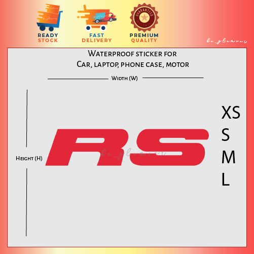 Honda RS Stickers JDM Logo Sticker Kereta Waterproof Car Motor Laptop ...