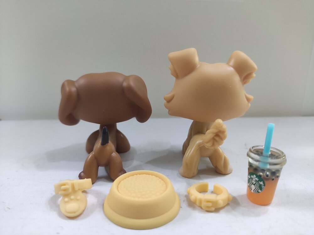 2pcs/lot LPS Toy pet shop Dog #139#272 W/Accessories Littlest Pet Shop ...