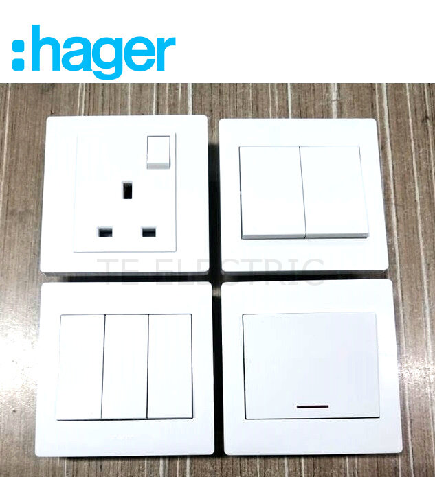HAGER MUSE SERIES 13A / 2 GANG / 3 GANG / 20A SWICTHES SOCKET OUTLET ...